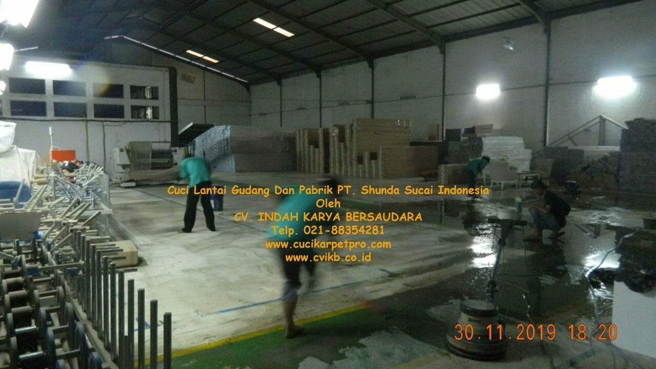 Cuci Lantai Gudang Dan Pabrik PT Shunda Sucai Indonesia