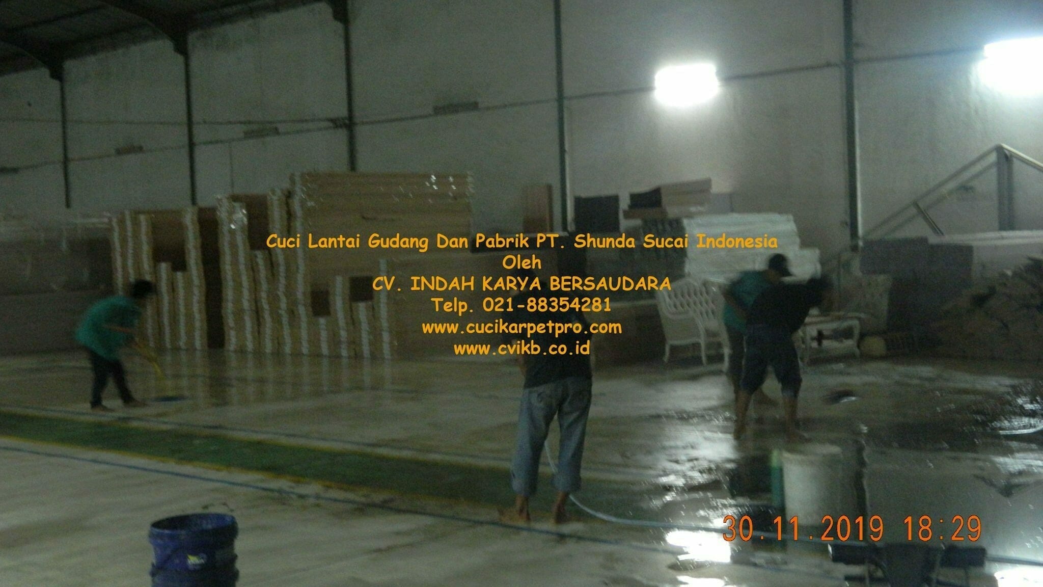 Cuci Lantai Gudang Dan Pabrik PT Shunda Sucai Indonesia